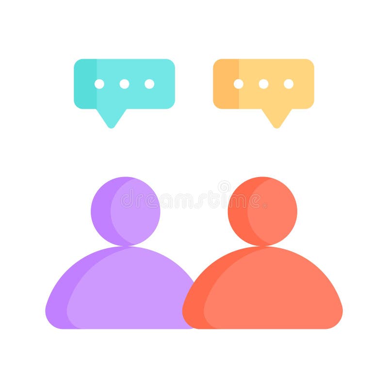 Two People with Speech Bubbles, Symbolizing Team Discussion or Chat ...