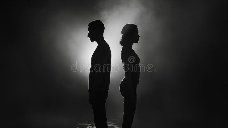 Two People Stand Back To Back, Symbolizing Conflict and Tension in ...