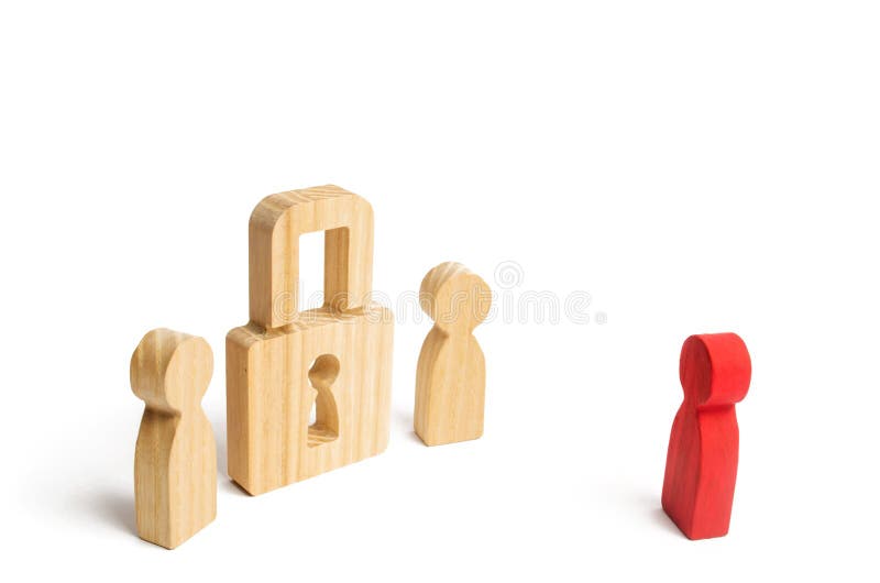 Two People Stand Near a Padlock and Keep Secrets, Information, E Stock ...