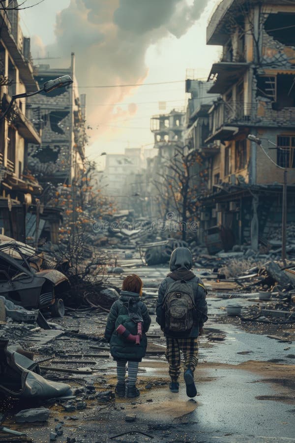 Two People Standing on the Sidewalk, Looking Around Stock Image - Image ...