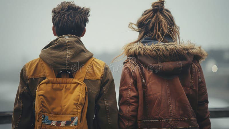Two People Standing Together in Warm Evening Light Stock Photo - Image ...