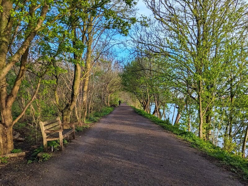 Two People Strolling on the Thames Path Under a Sunny Blue Sky ...