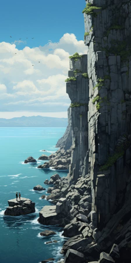 Sci-fi Realism: a Stunning Cliff Illustration with Evocative ...