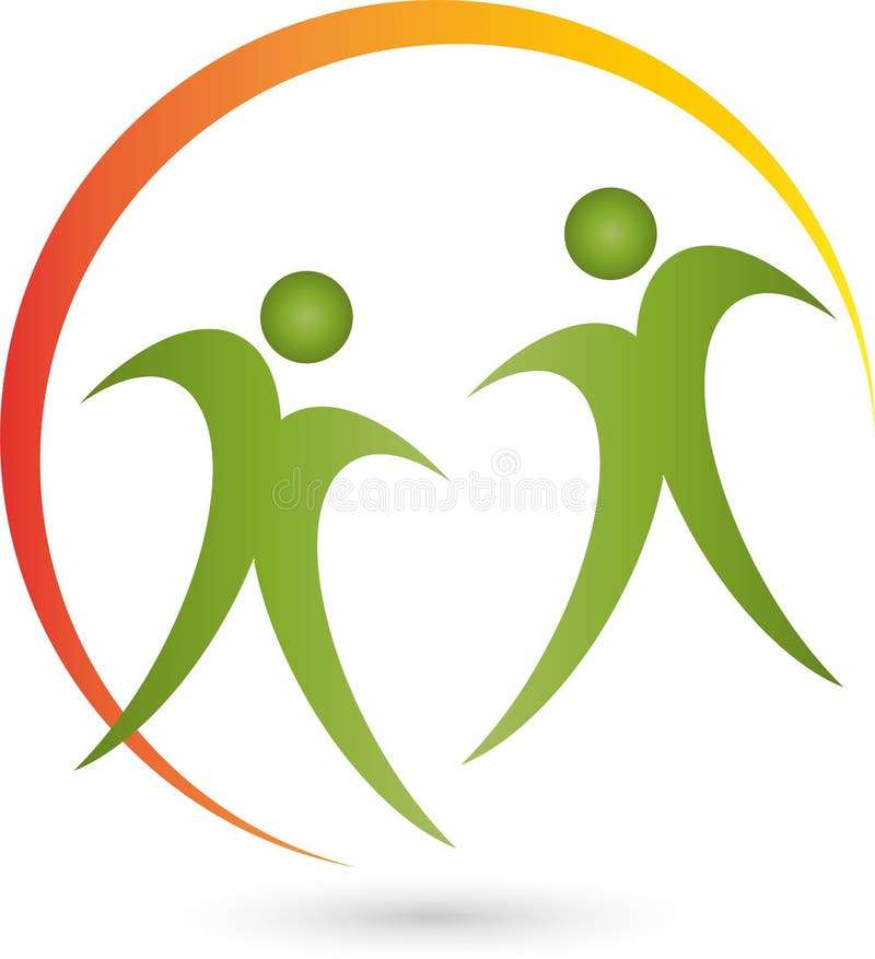 Two People and Sun, People and Health Logo Stock Vector - Illustration ...