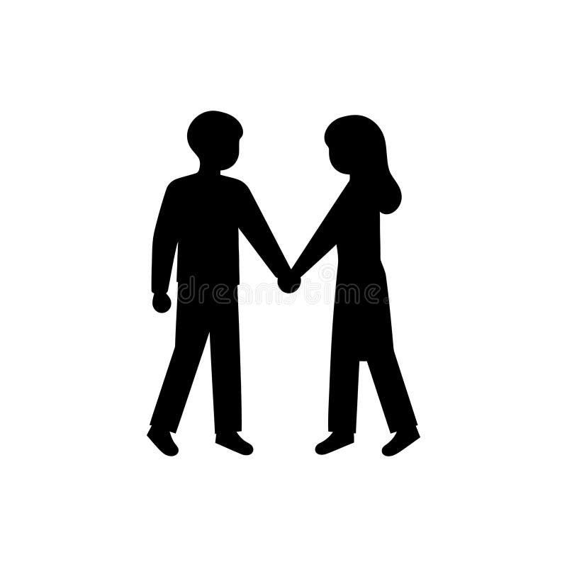 Two People Supporting Each Other Icon Stock Vector - Illustration of ...