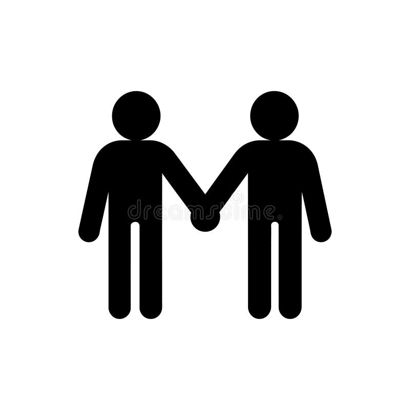 Two People Supporting Each Other Icon Stock Vector - Illustration of ...