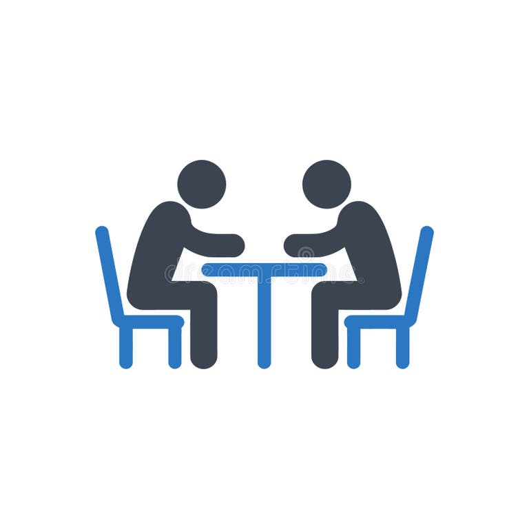 Two People at Table icon stock vector. Illustration of meeting - 374474215