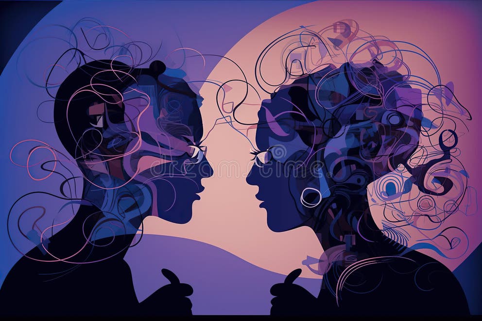 Two People Talking about the Gossips, Concept of Contextual Dialogue ...