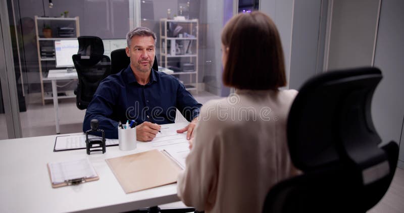 Two People Talking and Interviewing Stock Image - Image of employment ...