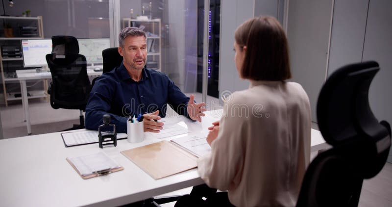 Two People Talking and Interviewing Stock Photo - Image of talking ...