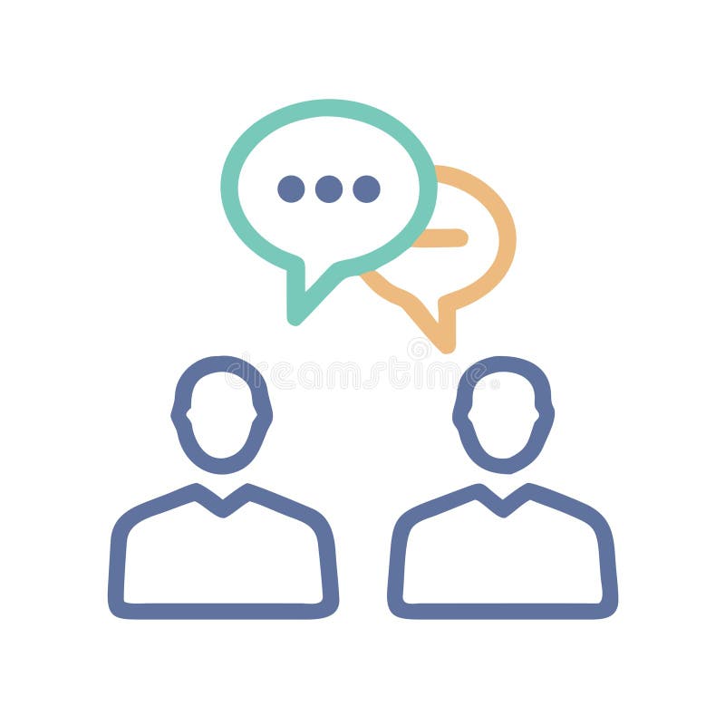 Two People Talking with Speech Bubbles Communication Conversation Stock ...