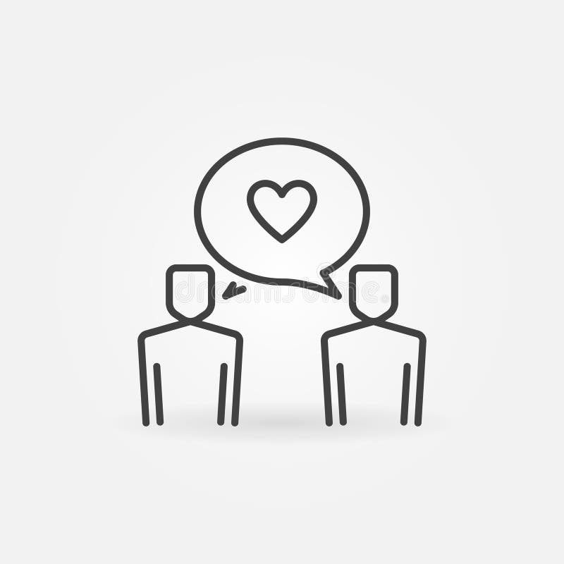 Two People Talking Vector Outline Icon or Design Element Stock Vector ...