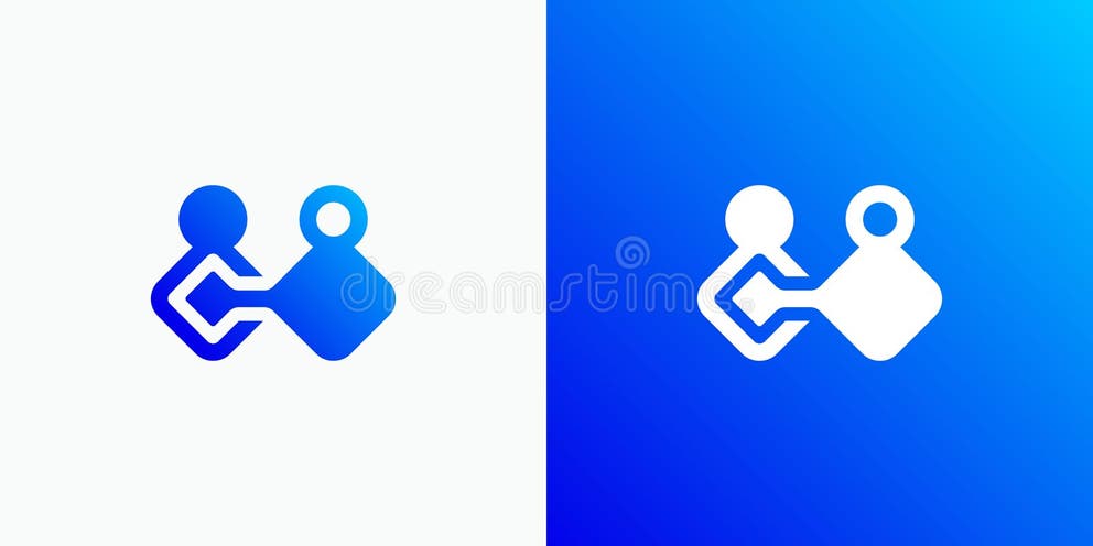 Two People Technology Connection Vector Logo Design Infinity Emblem ...