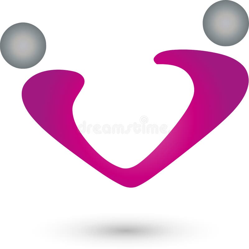 Two People Together, People and Couple Logo Stock Vector - Illustration ...