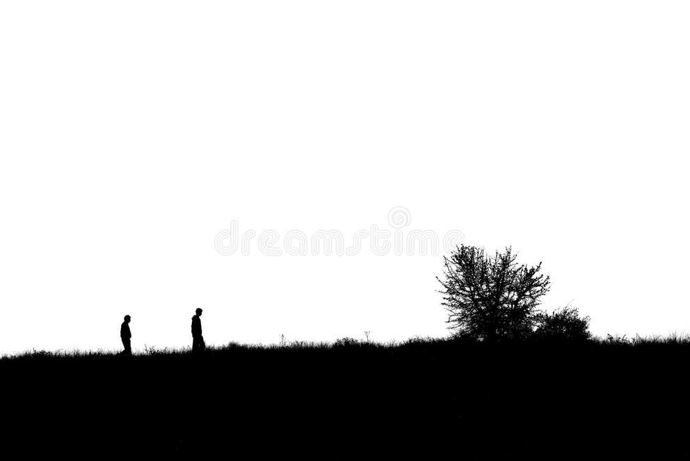 Two people and a tree stock illustration. Illustration of walk - 2544551