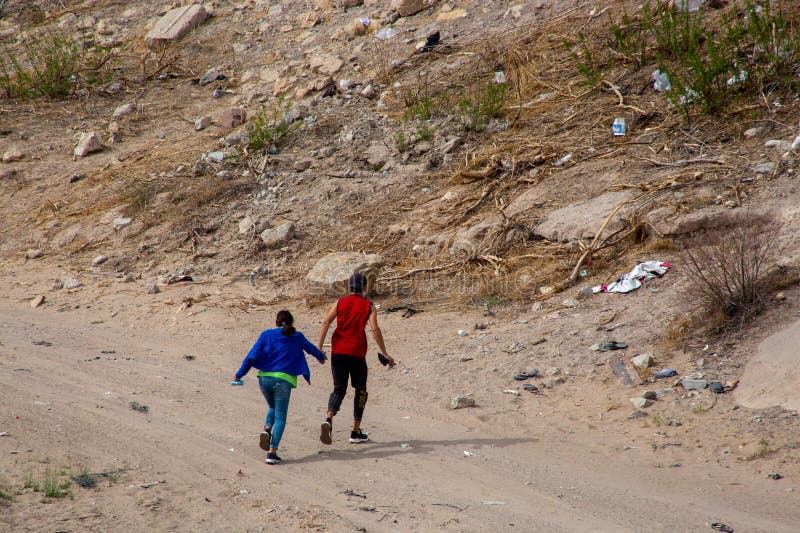 Two People Walking on a Dirt Path Editorial Stock Photo - Image of ...