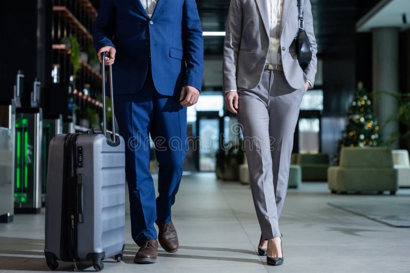 Two People Walking To the Exit in the Airport after Arrival Stock Photo - Image of meeting ...
