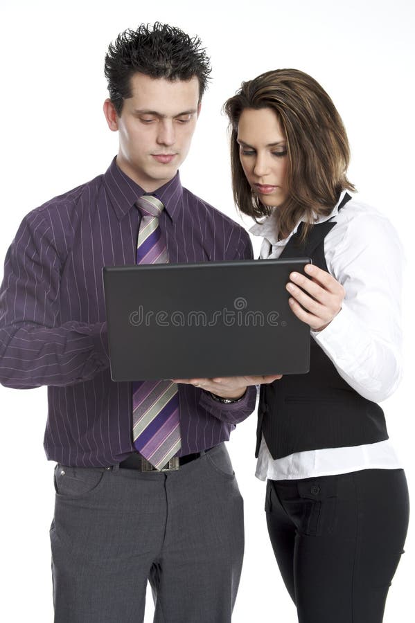 Two people at work stock photo. Image of caucasian, collar - 4996804