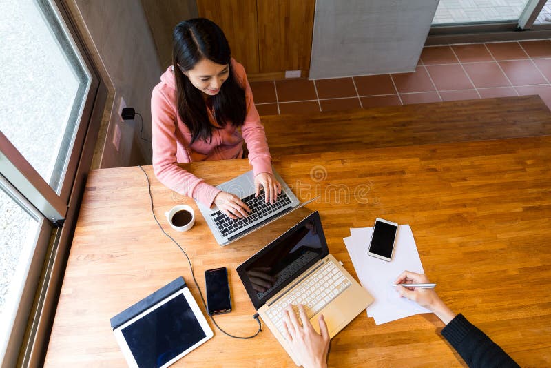 Two people work together stock image. Image of smart - 64403635