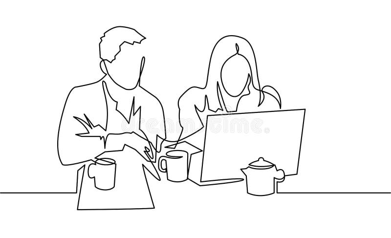 Continuous Line People Homework Stock Illustrations – 49 Continuous ...