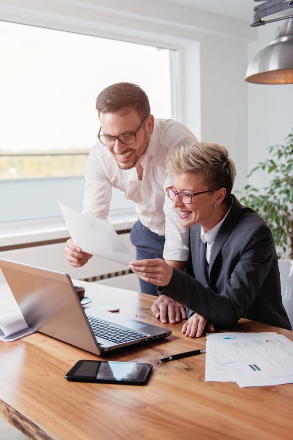 Two People Working in the Office Stock Image - Image of businessman ...