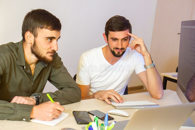 Two People Working Together in Office Stock Photo - Image of colleagues ...