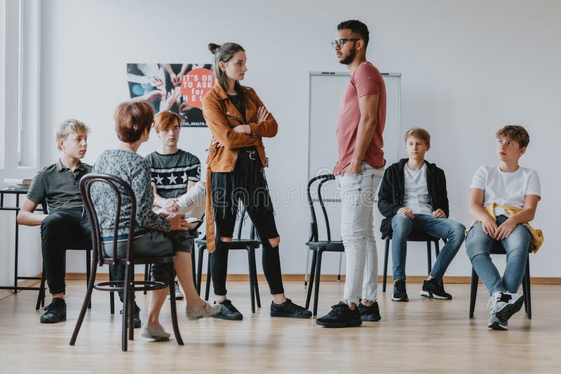 Two People during Workshops Stock Photo - Image of hobby, teenager ...