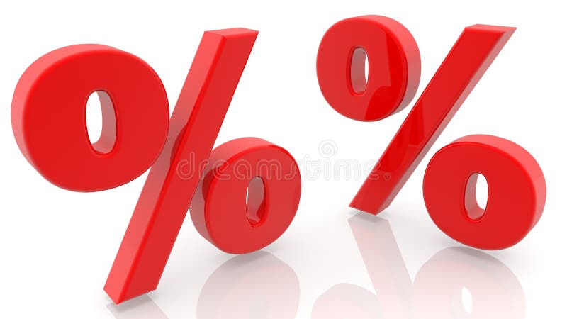Two percent signs in red stock illustration. Illustration of delight ...