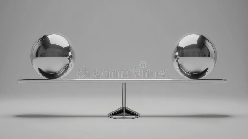 Two Perfect Silver Spheres Balancing on a Seesaw Representing Equality ...