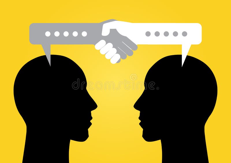 Two person head talking stock vector. Illustration of communication ...