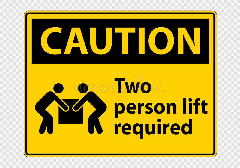 Two Person Lift Required Symbol Sign Isolate on Transparent Background ...