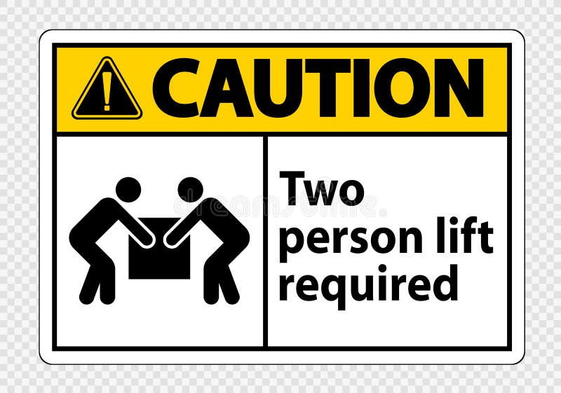 Two Person Lift Required Symbol Sign Isolate on Transparent Background ...