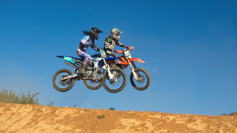 Two Person Riding Motocross Dirt Bikes Picture. Image: 114378491