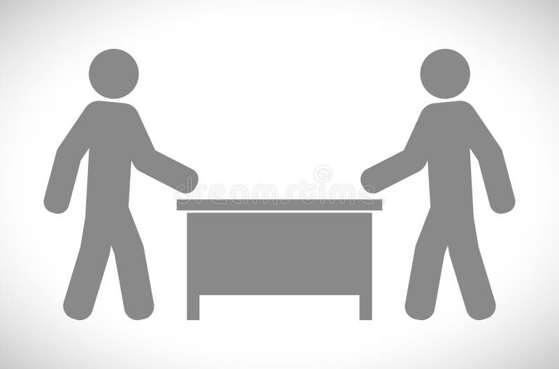 Two person with table stock vector. Illustration of corporate - 201176679