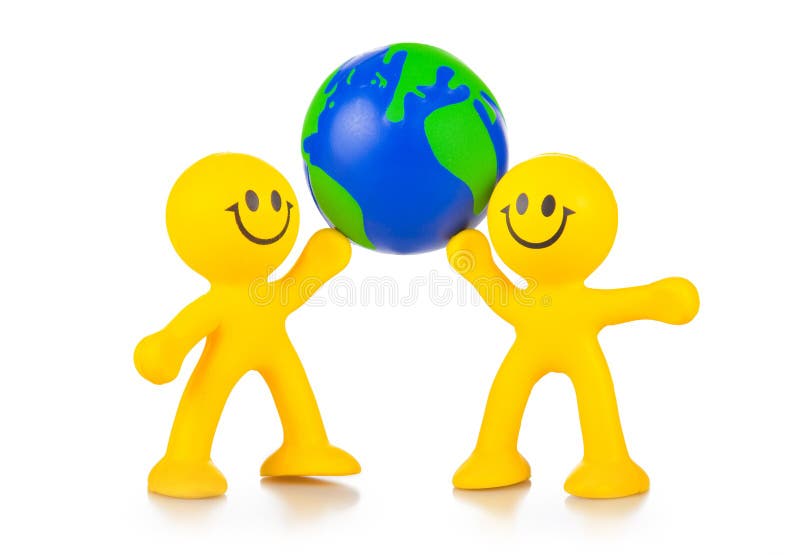 Two Persons Have Control Over Globe. Stock Photo - Image of earth ...