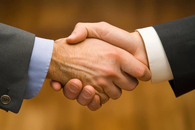 Two Persons Shake Hands Making a Pact with Collaboration Theme on ...