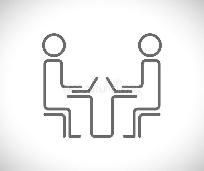 Two Persons Working for Notebook Icon Stock Vector - Illustration of ...