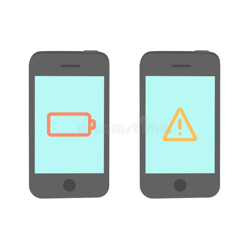 Two phones with problems. stock vector. Illustration of digital - 84634231