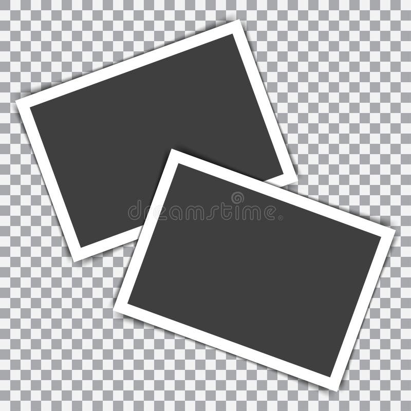 Two Photo Frame Retro with Shadow. Vector Illustration Stock Vector ...