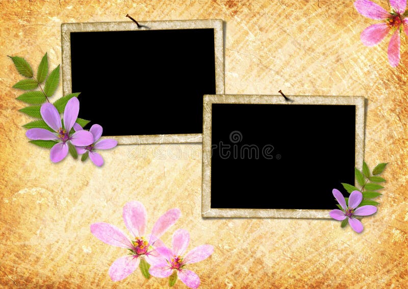 Two photo frames stock illustration. Illustration of corner - 17615025