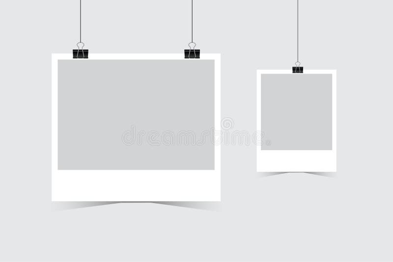 Two Photo Frames Hanging on a Clip Stock Vector - Illustration of frame ...