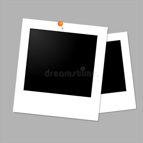 Two photo frames pinned. stock vector. Illustration of paper - 72140244