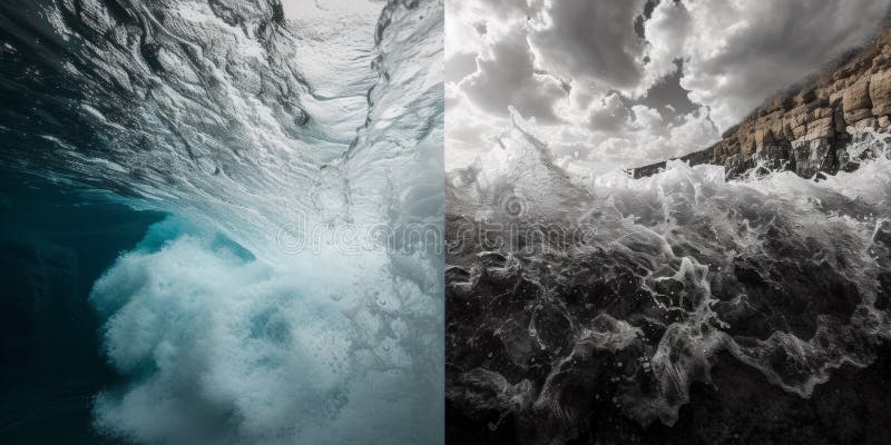 Two Pictures of the Same Wave with One Showing it from Above and ...