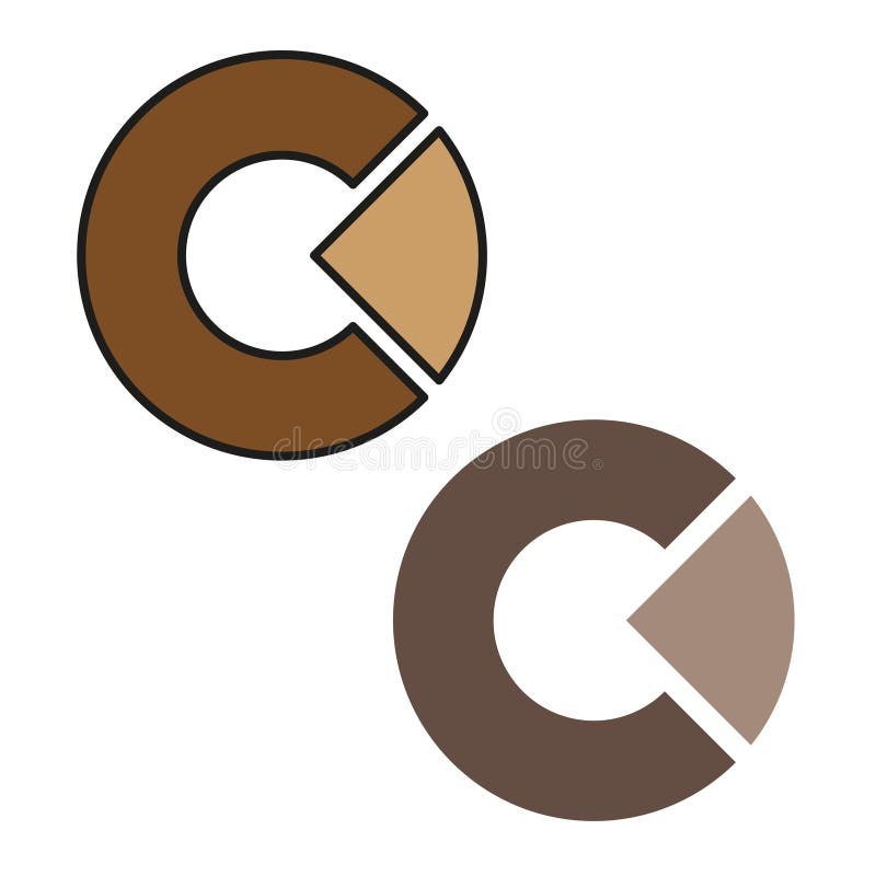 Two Pie Charts. Circle Segments Illustration. Data Infographic Symbols ...