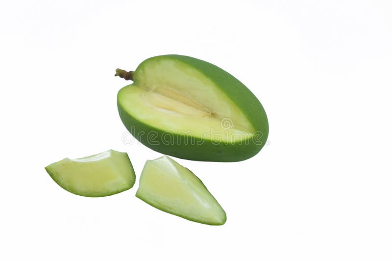 Two Piece of a Sliced Mango Placed beside the Rest of the Pieces of the ...