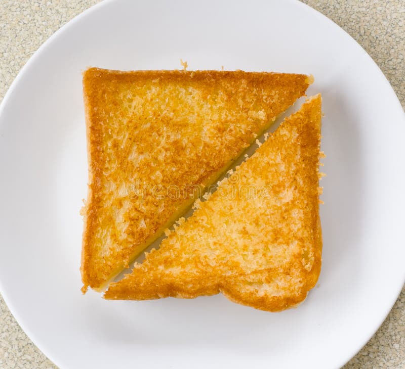 Two Piece Triangle Slices of Toasted Bread Made from White Wheat Flour ...