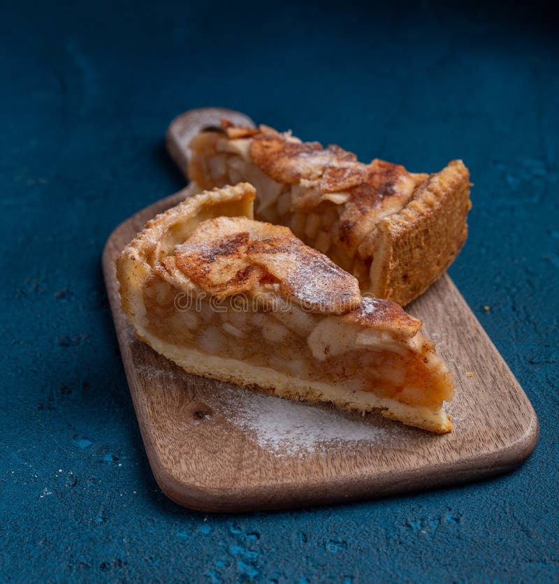 Two pieces of apple pie stock image. Image of fruit - 166559311