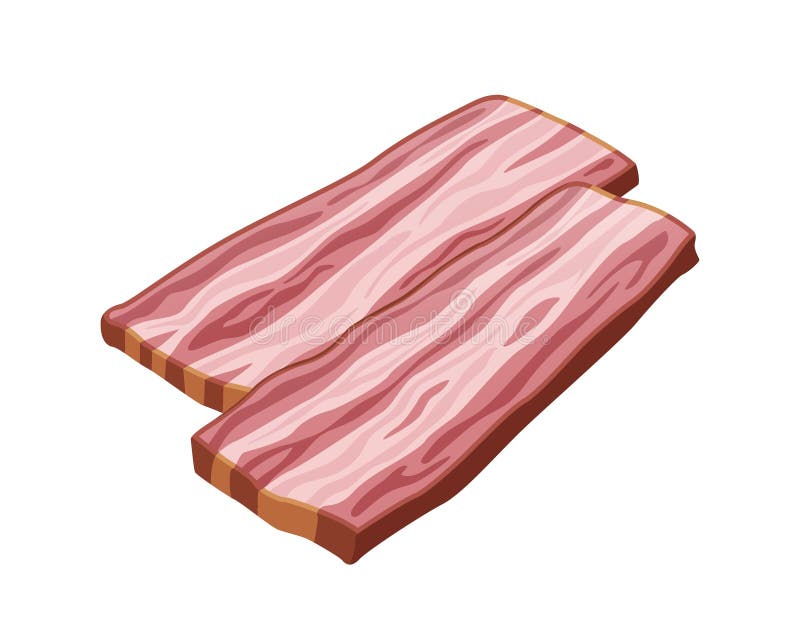 Two Pieces of Bacon. Vector Illustration. Stock Vector - Illustration ...