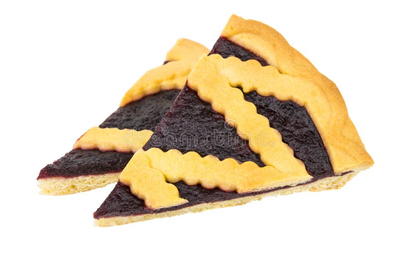 Two Pieces of Bilberry Pie Isolated on White Stock Photo - Image of ...