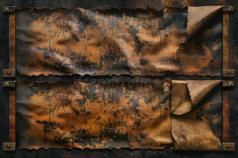 Two Pieces of Brown Paper with Rust Stains Stock Image - Image of ...